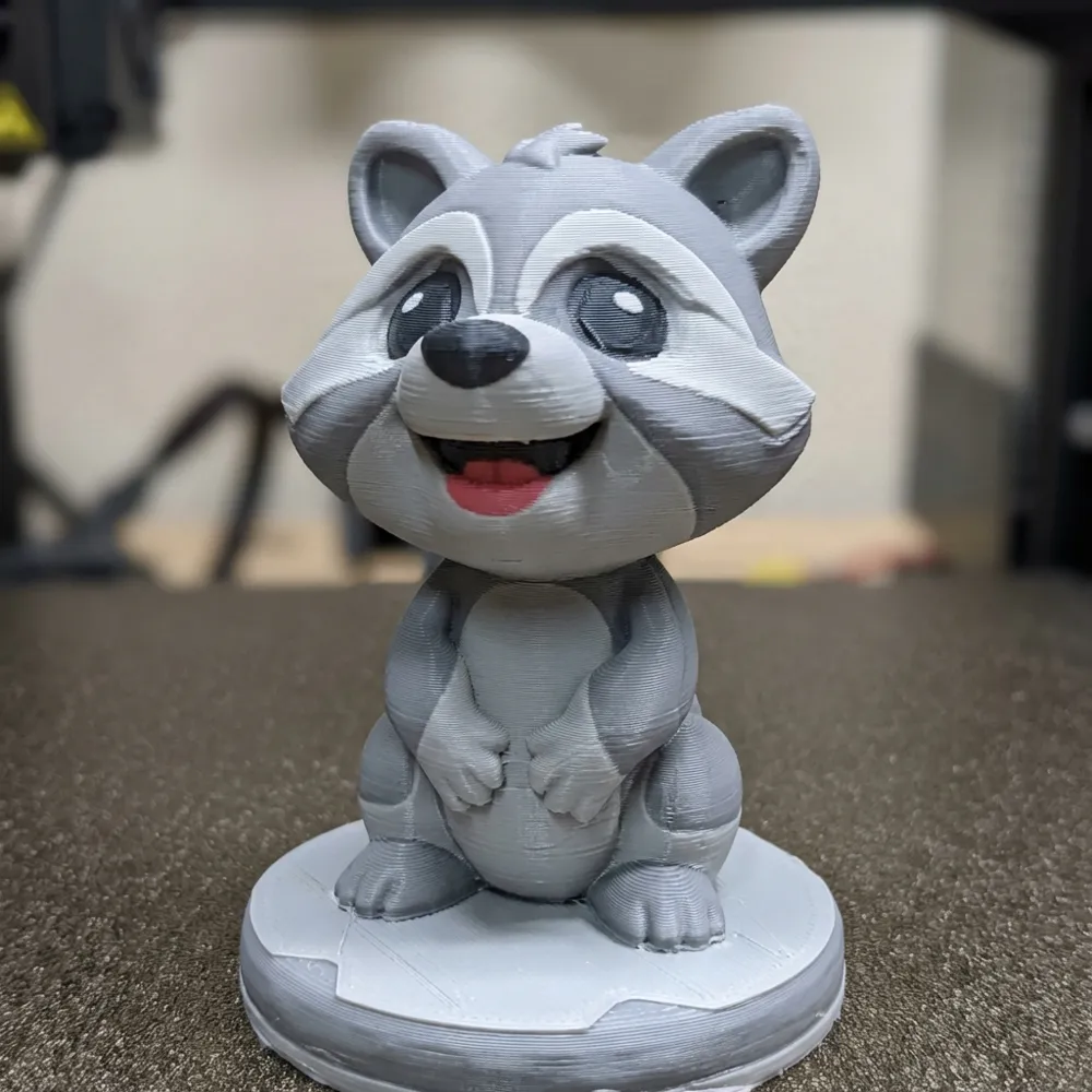 Cute Raccoon Figurine - Multi-Color FDM - Free 3D Print Model - MakerWorld