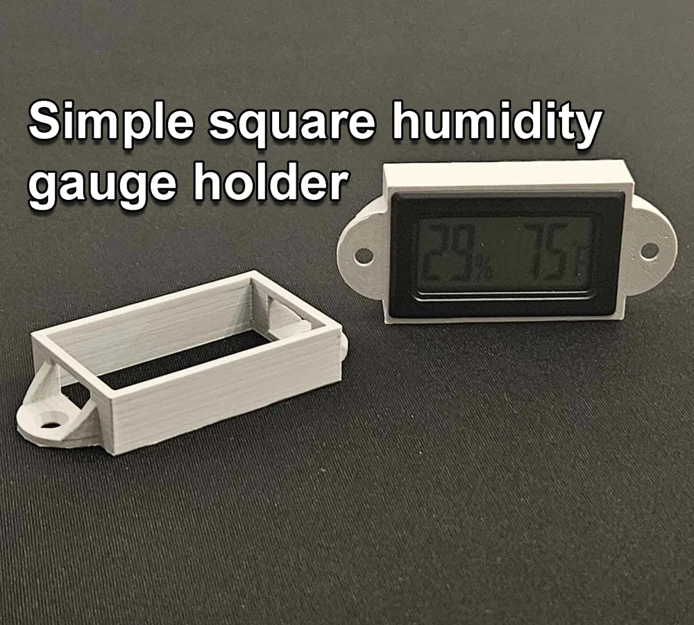 Simple square humidity gauge holder by jf-villemure - MakerWorld