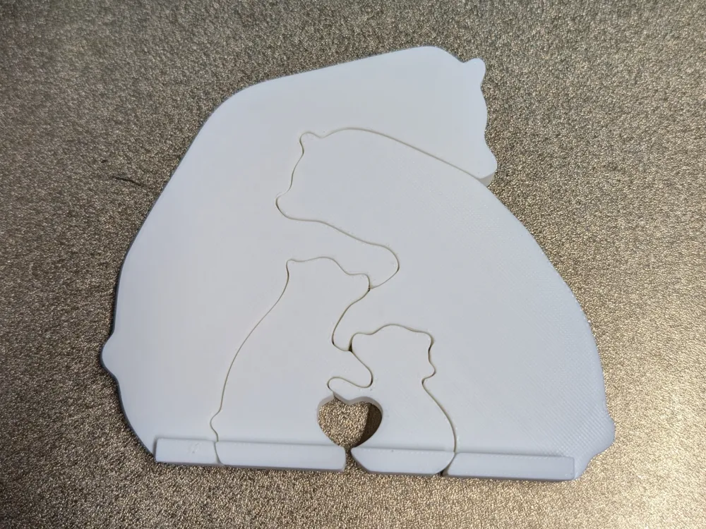 Polar Bear Family of 4 Puzzle (Customizable) - Free 3D Print Model ...