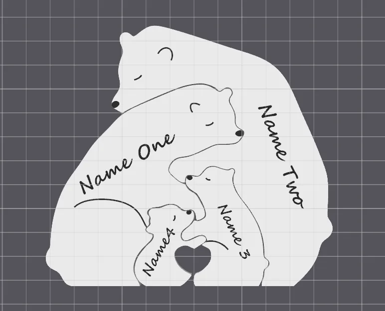 Polar Bear Family of 4 Puzzle (Customizable) - Free 3D Print Model ...