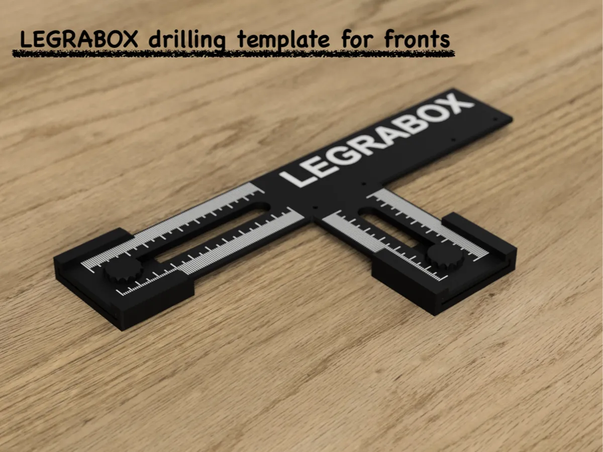 Legrabox drilling template for fronts - Free 3D Print Model - MakerWorld
