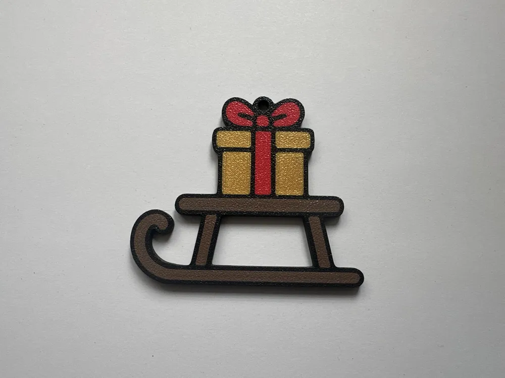 Christmas Sled with Gift Ornament - Free 3D Print Model - MakerWorld