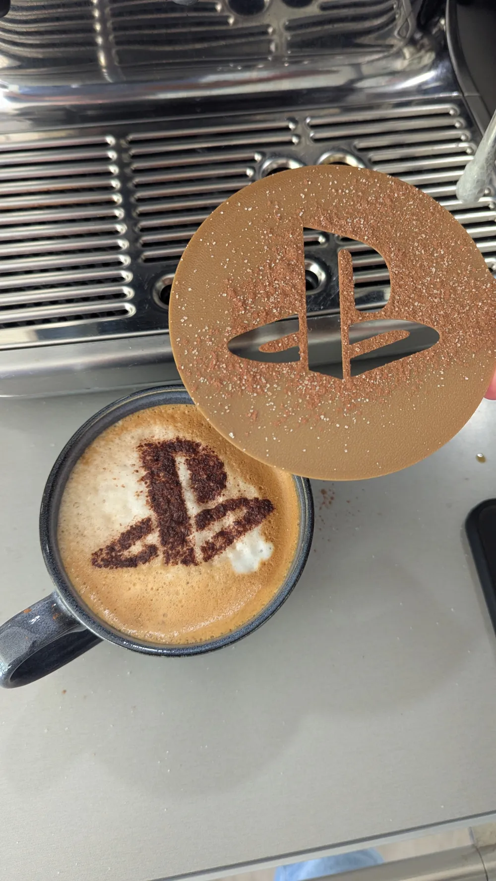Coffee Stencil Playstation Logo - Free 3D Print Model - MakerWorld