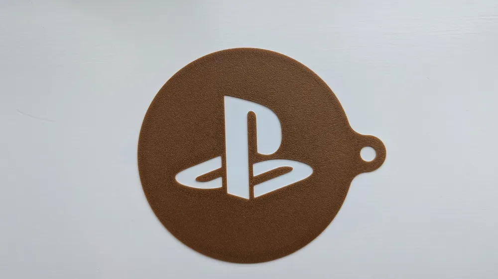 Coffee Stencil Playstation Logo - Free 3D Print Model - MakerWorld