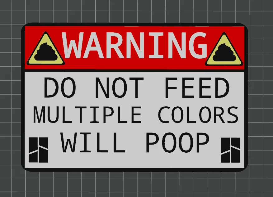 AMS Poop Warning Sign by CanadianBacon21 - MakerWorld