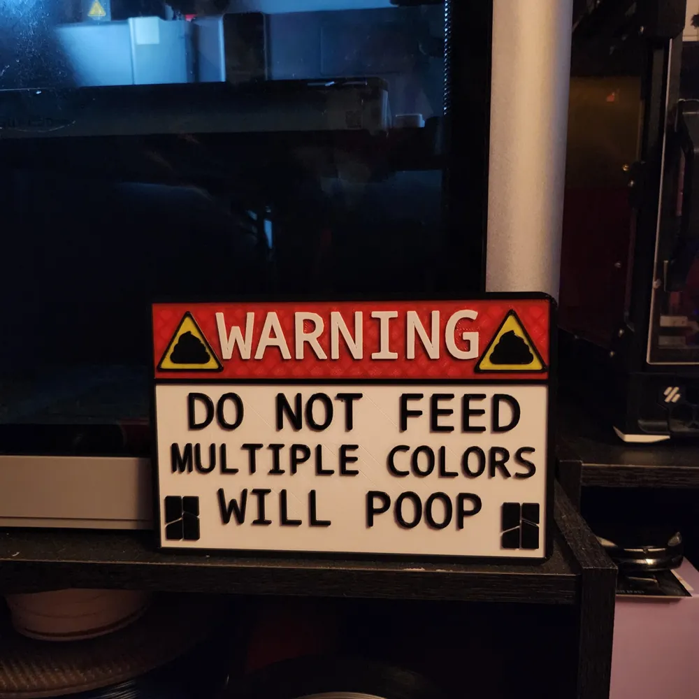 AMS Poop Warning Sign by CanadianBacon21 - MakerWorld