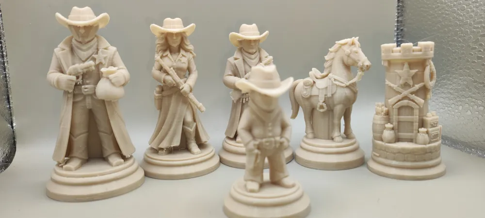 Legends of the Wild West Chess Set - Free 3D Print Model - MakerWorld