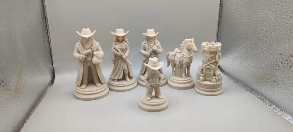 Legends of the Wild West Chess Set - Free 3D Print Model - MakerWorld
