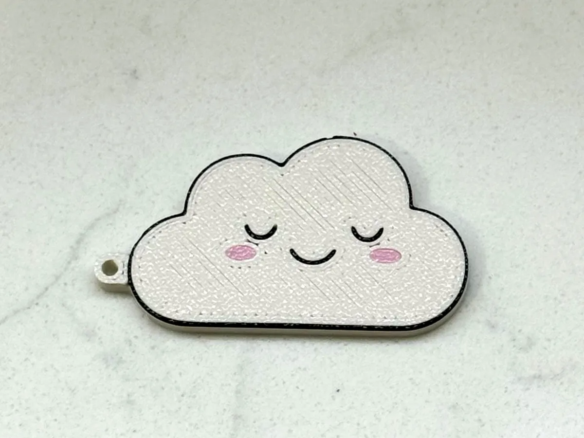Happy Cloud Keychain - Free 3D Print Model - MakerWorld