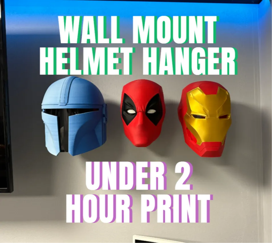 Helmet Hanger Wall Mount (under 2 hour print) by NES 3D MakerWorld ...