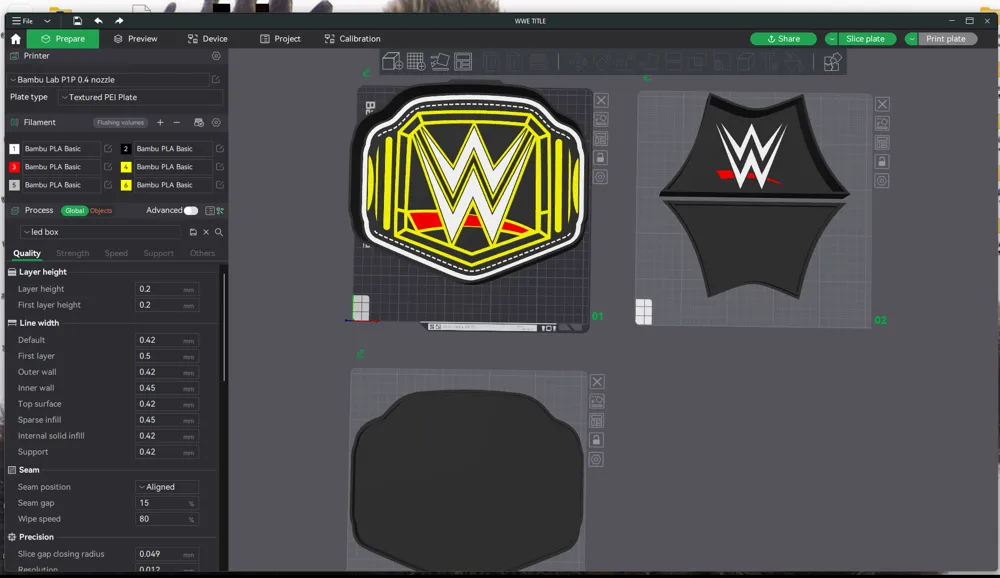 WWE Title Belt LED Lamp by bearswampdesigns - MakerWorld