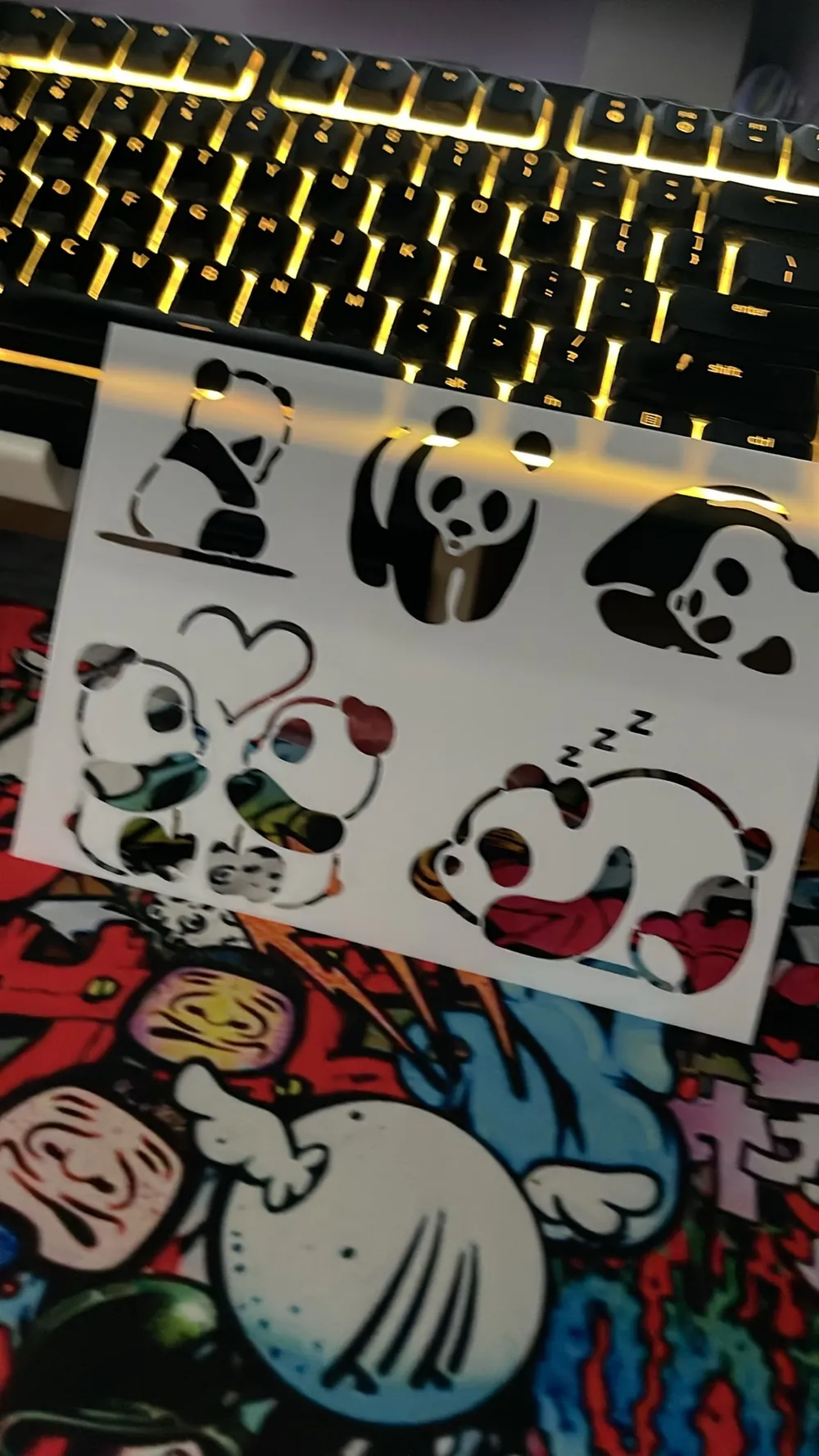 5x Panda painting template by ideat0m - MakerWorld