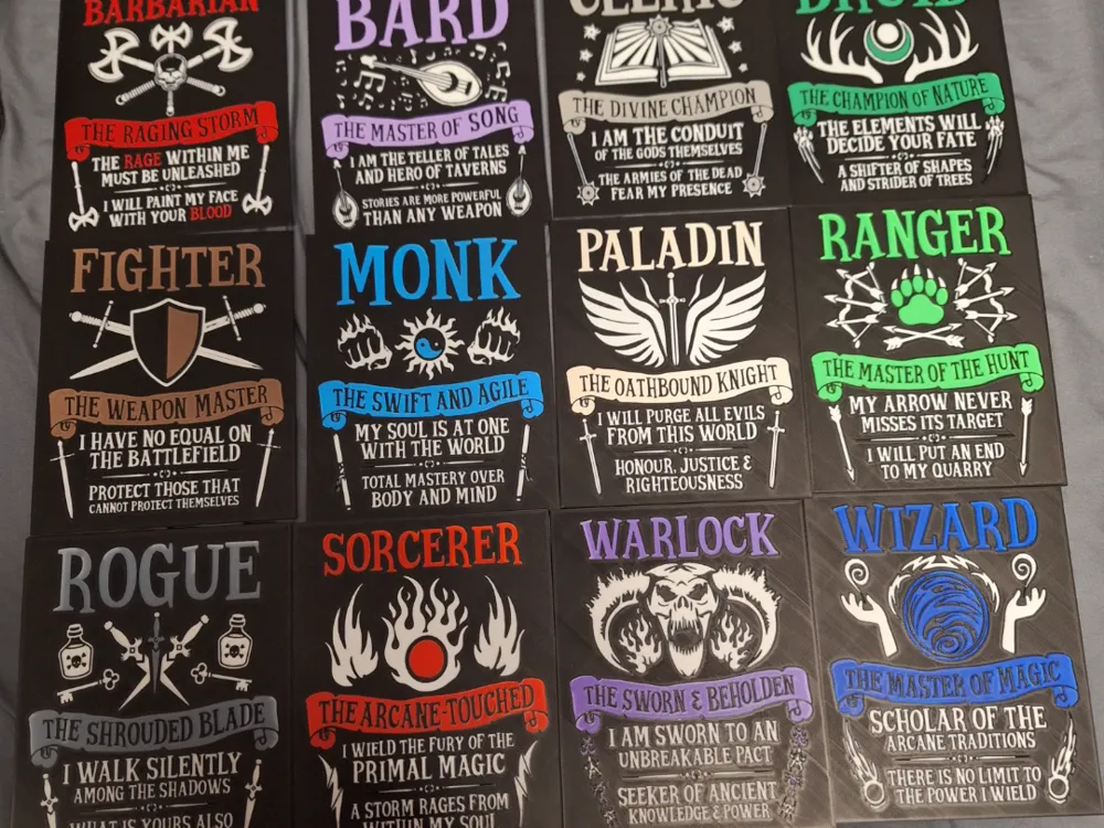 D&D Class Plaque AMS by mlupien MakerWorld: Download Free 3D Models