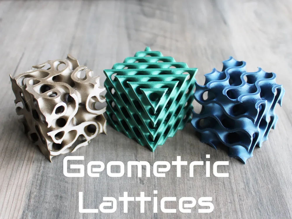 Geometric Lattice Cubes – Gyroid / Rhombus / IWP - Free 3D Print Model ...