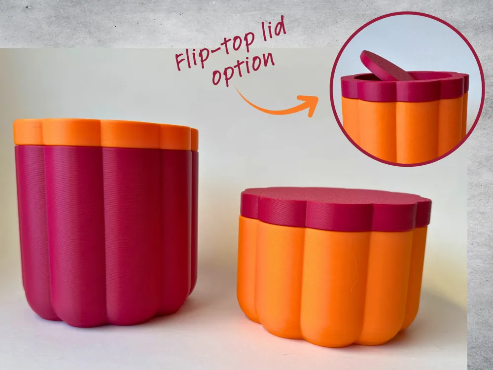 Stylish Container w/ Lid Options - Free 3D Print Model - MakerWorld