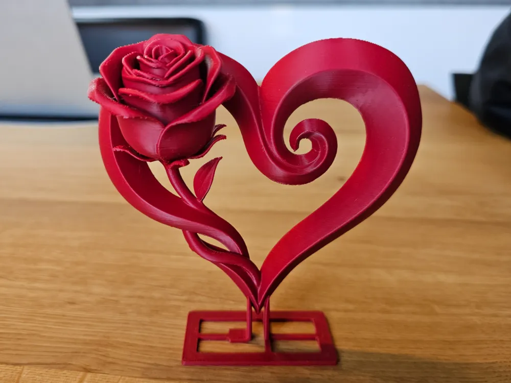 Rose Heart Sculpture Valentine's Day Gift - Free 3D Print Model ...