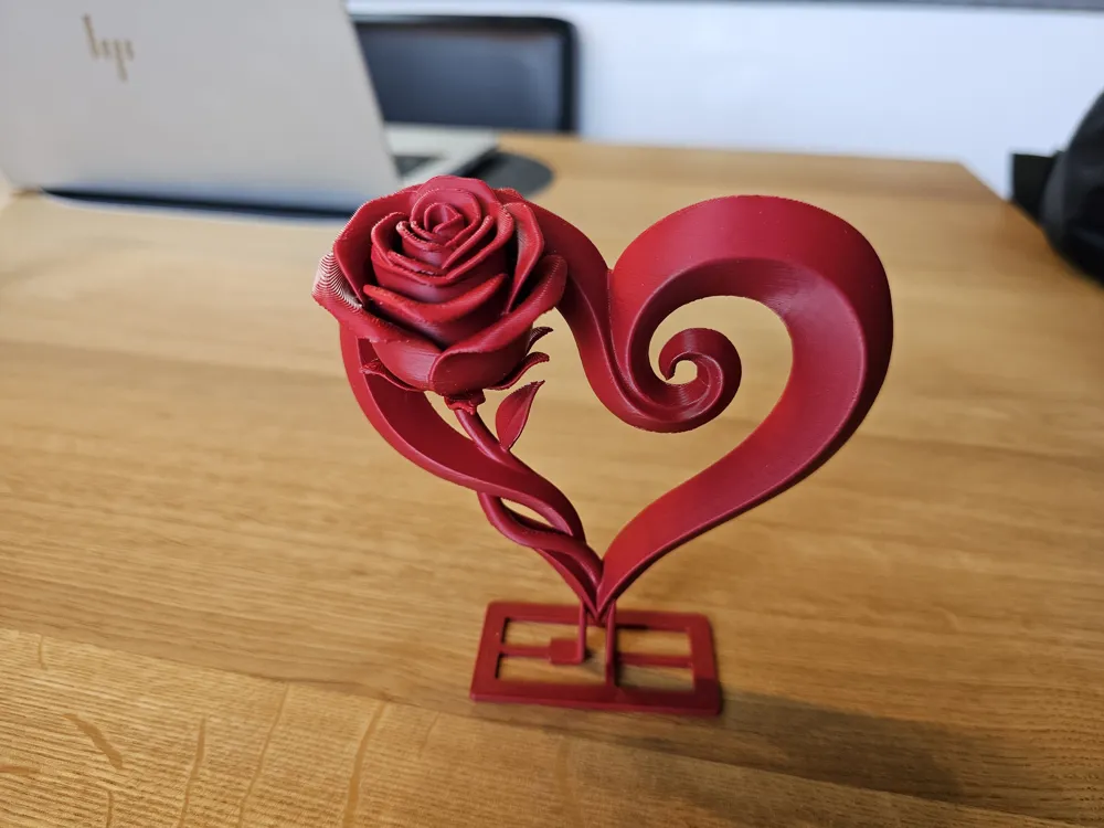 Rose Heart Sculpture Valentine's Day Gift - Free 3D Print Model ...