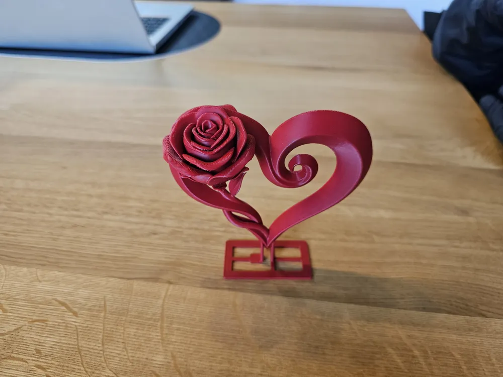 Rose Heart Sculpture Valentine's Day Gift - Free 3D Print Model ...