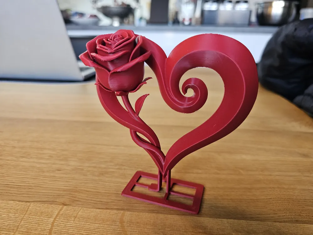 Rose Heart Sculpture Valentine's Day Gift - Free 3D Print Model ...