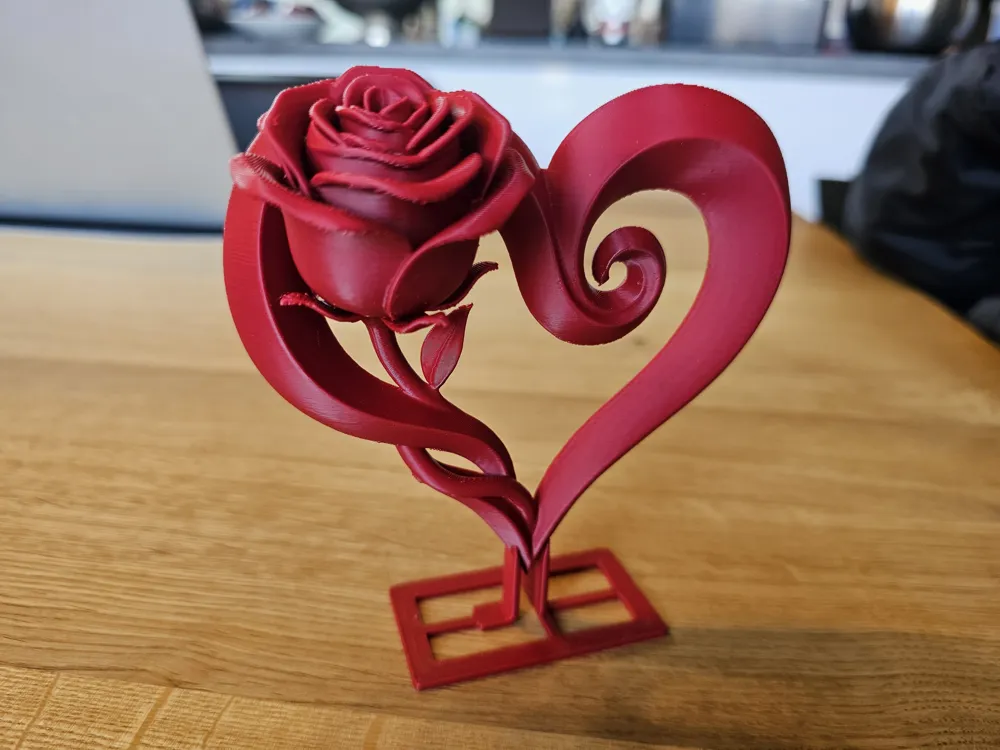 Rose Heart Sculpture Valentine's Day Gift - Free 3D Print Model ...