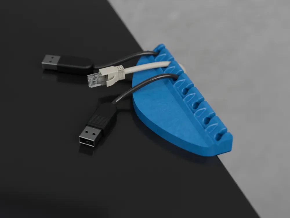 Clamp-On Desk Cable Holder - Free 3D Print Model - MakerWorld