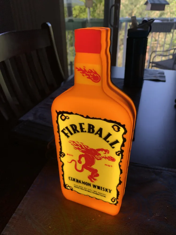 Fireball Cinnamon Whisky Lightbox - Free 3D Print Model - MakerWorld