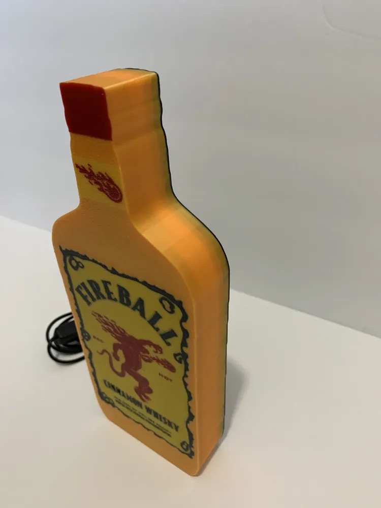 Fireball Cinnamon Whisky Lightbox - Free 3D Print Model - MakerWorld