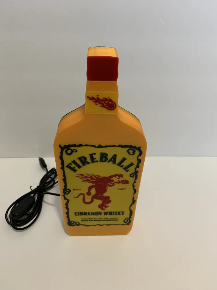 Fireball Cinnamon Whisky Lightbox - Free 3D Print Model - MakerWorld