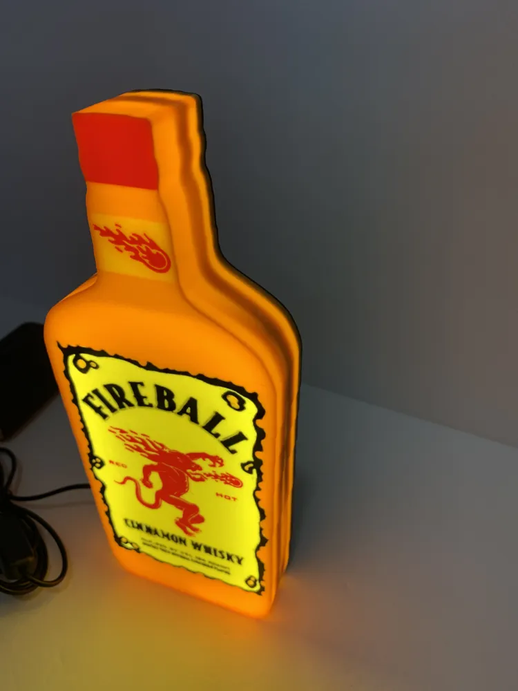 Fireball Cinnamon Whisky Lightbox - Free 3D Print Model - MakerWorld