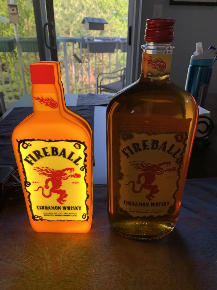 Fireball Cinnamon Whisky Lightbox - Free 3D Print Model - MakerWorld