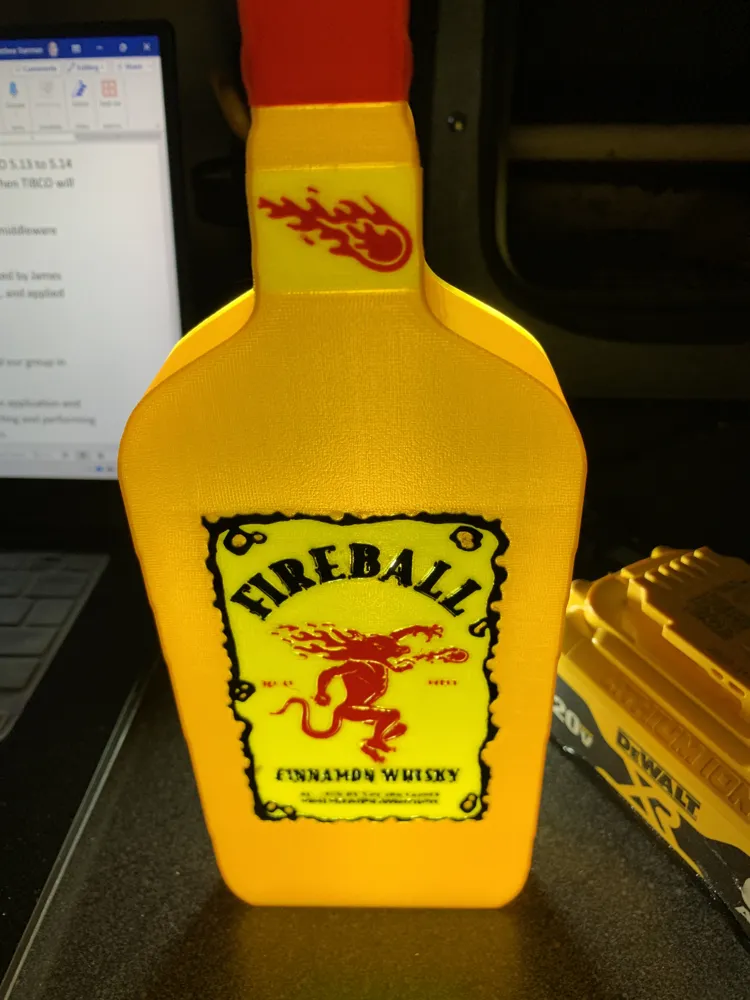 Fireball Cinnamon Whisky Lightbox - Free 3D Print Model - MakerWorld