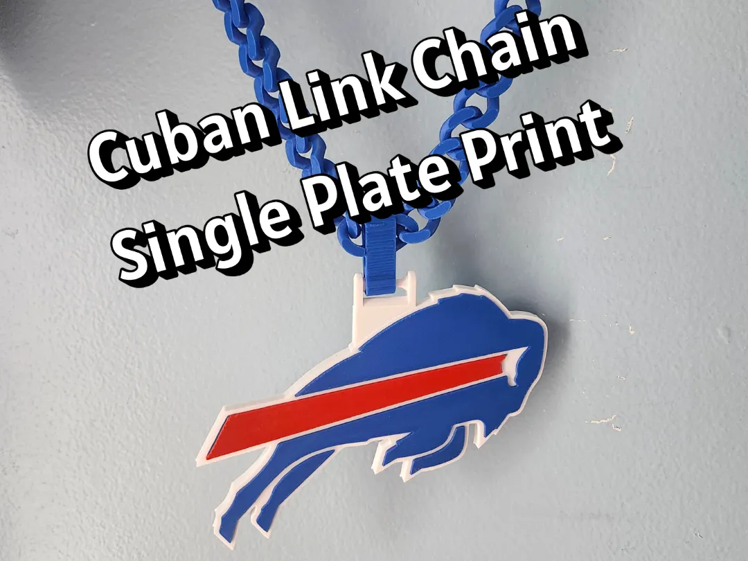 Buffalo Bills BIG pendant on Cuban Link chain - Free 3D Print Model ...
