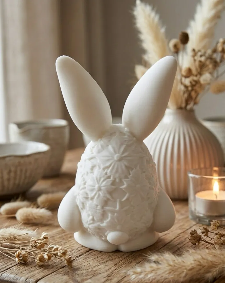 Floral Easter Egg Bunny - Free 3D Print Model - MakerWorld
