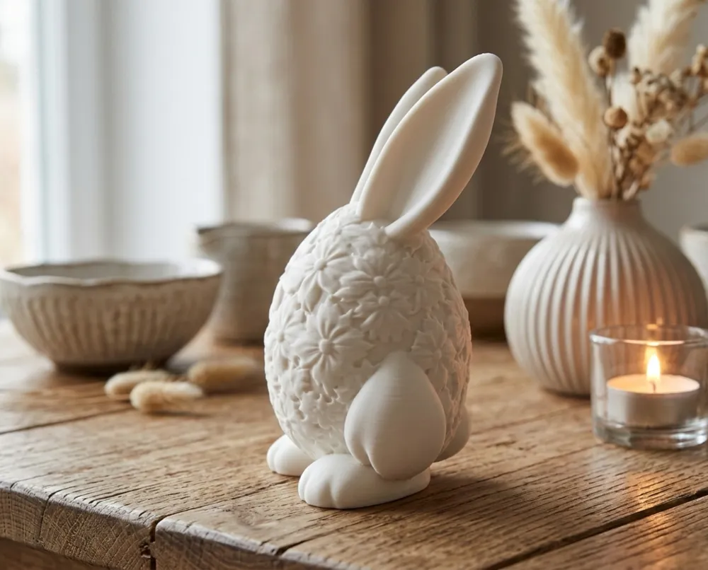 Floral Easter Egg Bunny - Free 3D Print Model - MakerWorld