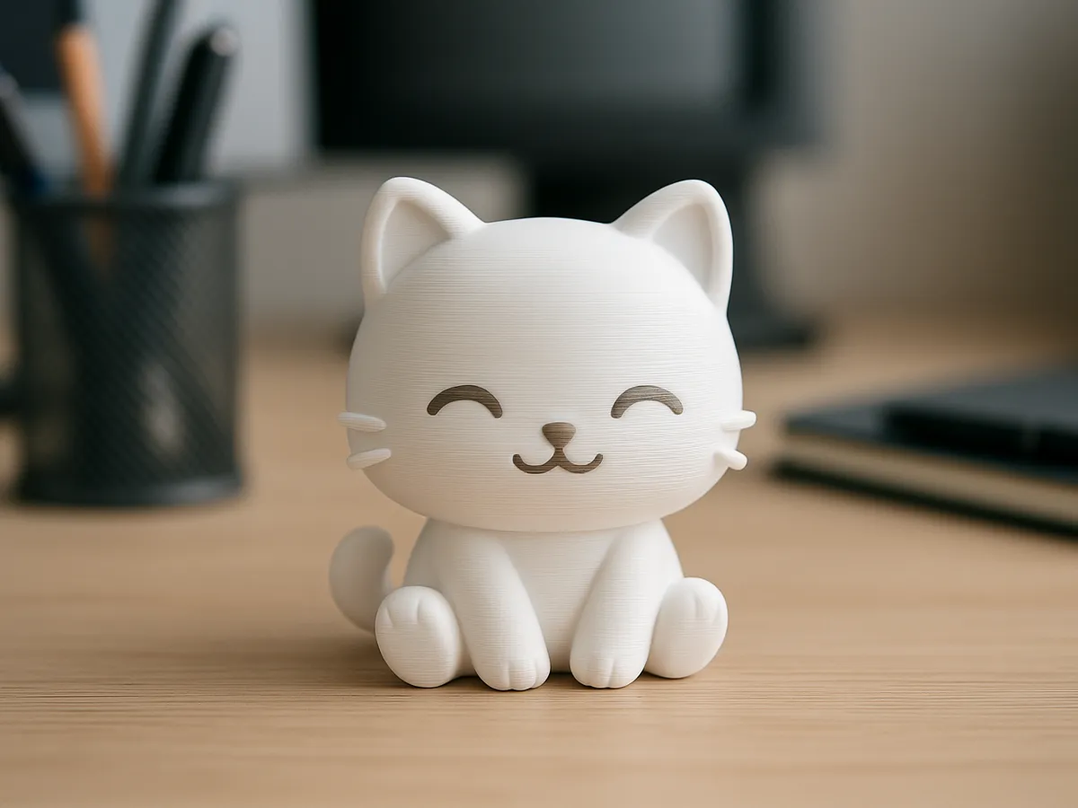Cute Chibi Kawaii Cat Figurine - Free 3D Print Model - MakerWorld