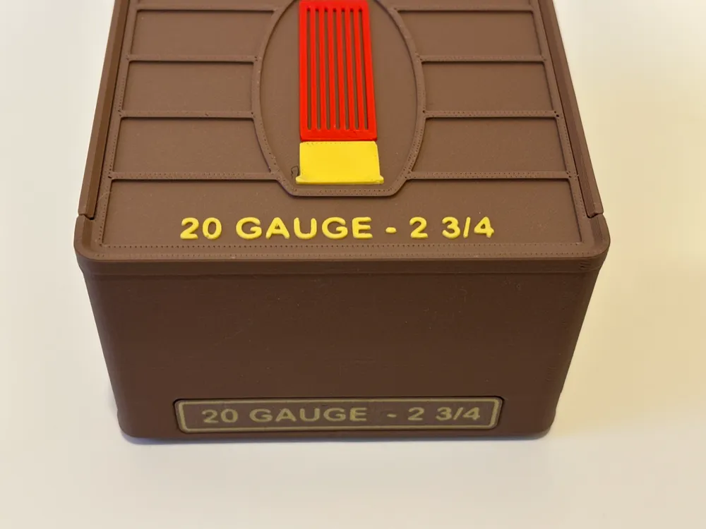 Ammo Storage Box 20 Gauge 2-3/4 (2.75) 25 Shells - Free 3D Print Model ...