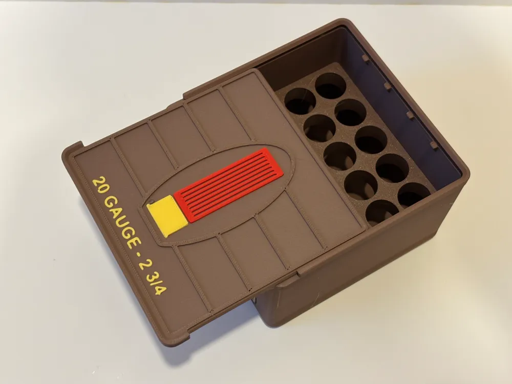 Ammo Storage Box 20 Gauge 2-3/4 (2.75) 25 Shells - Free 3D Print Model ...