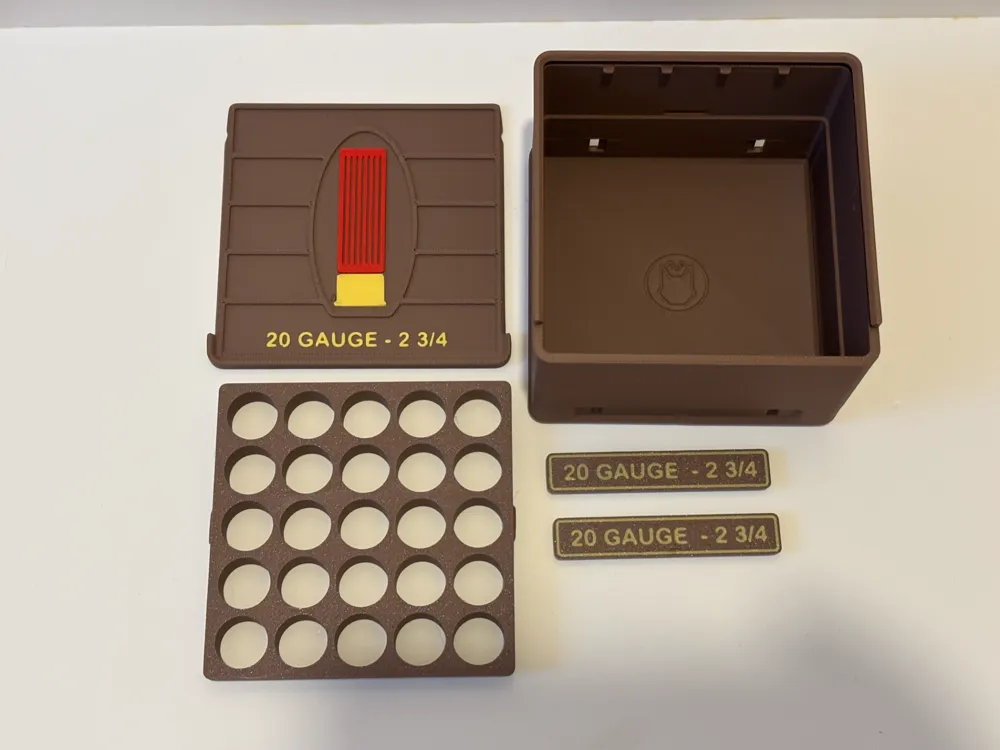 Ammo Storage Box 20 Gauge 2-3/4 (2.75) 25 Shells - Free 3D Print Model ...