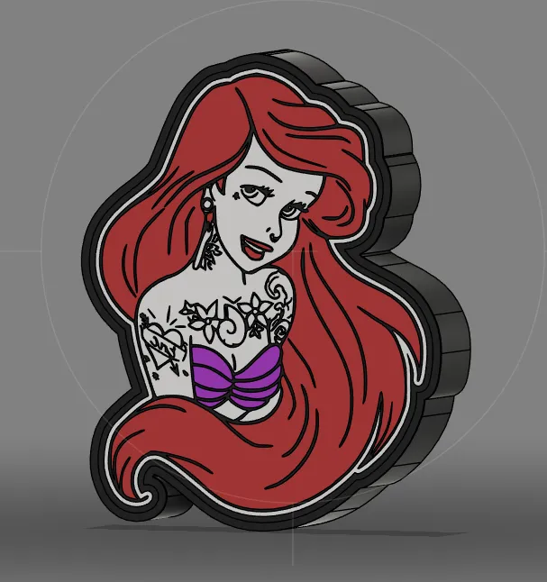 Punk Little Mermaid Light Box by Fearless2325MakerWorld: Download Free ...