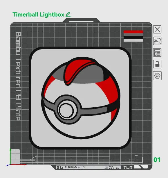 Pokemon - Timerball - Lightbox by Love Prints - MakerWorld