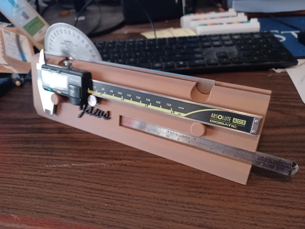 Caliper, Protractor, and 6 inch scale holder - Free 3D Print Model ...