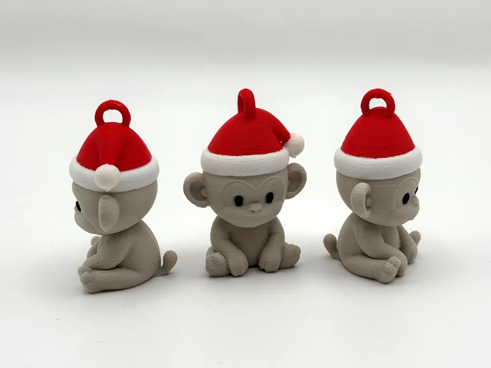 Christmas Monkey Ornament - Free 3D Print Model - MakerWorld
