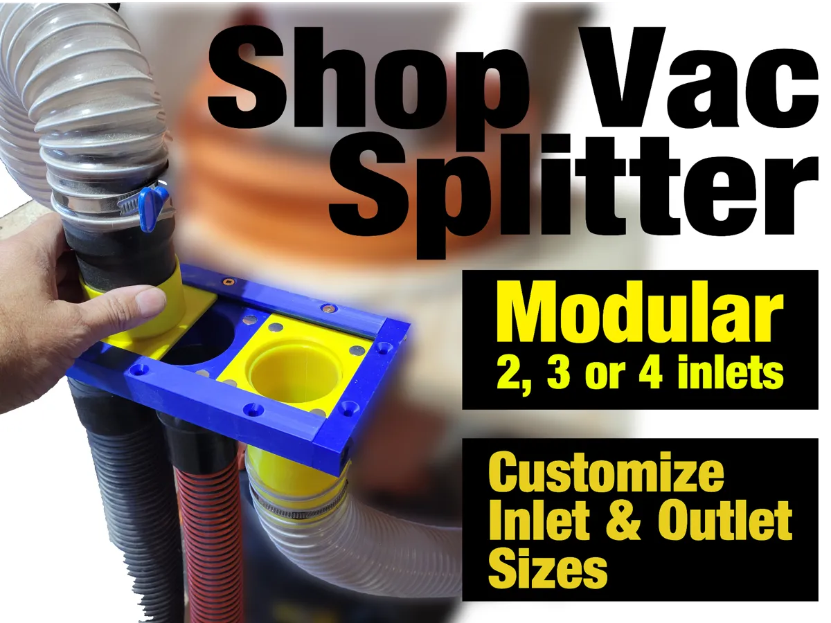 Dust collector shop vac splitter / distributor - Free 3D Print Model ...
