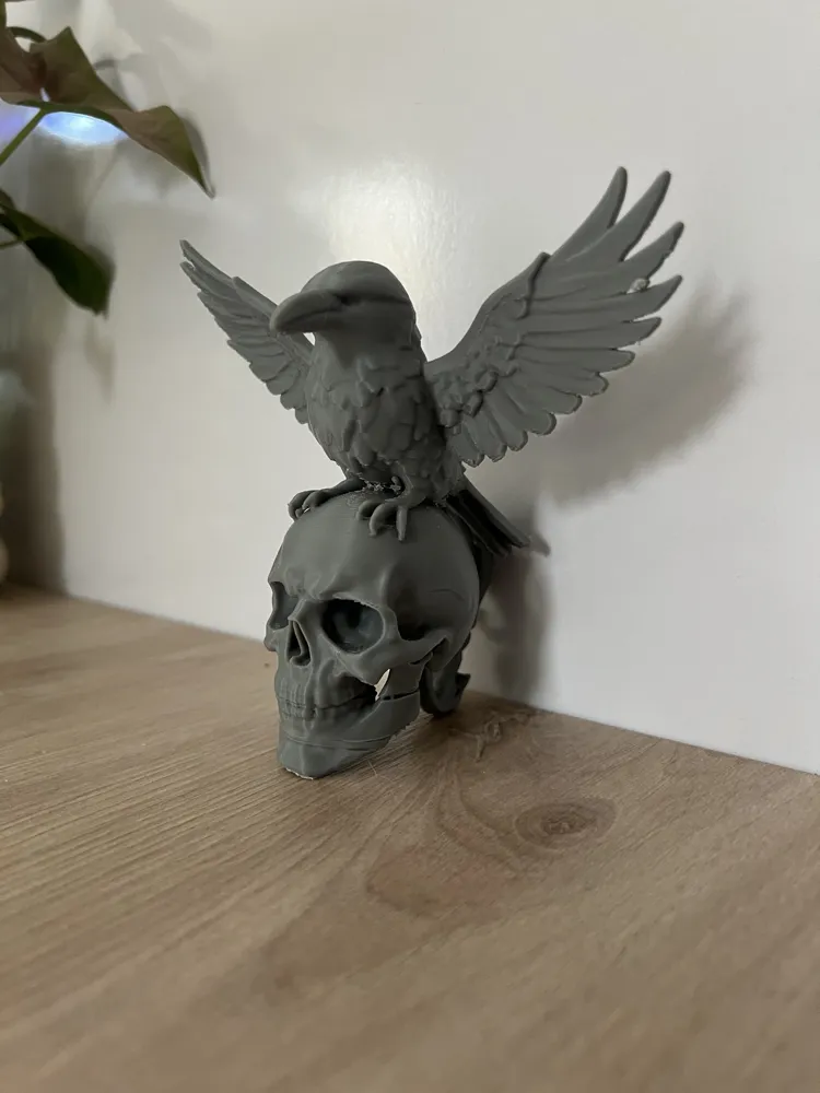skull and raven angel of death - Free 3D Print Model - MakerWorld