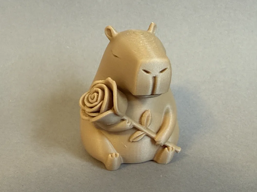 Loving Capybara with Rose - Valentine's Statue - Free 3D Print Model ...