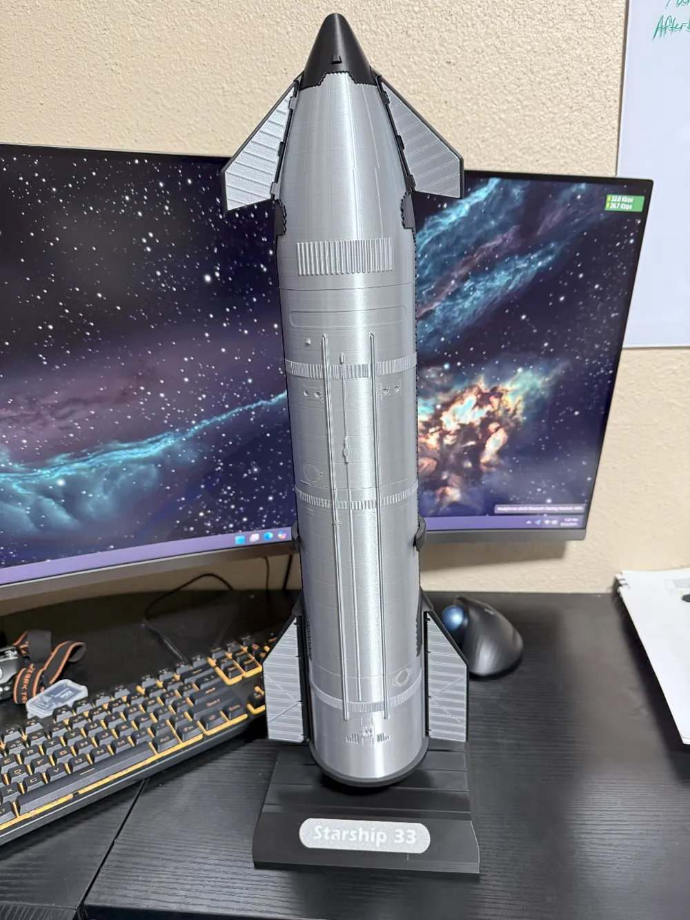 Display Stand - Starship 33 - SpaceX by Deltree3D - MakerWorld