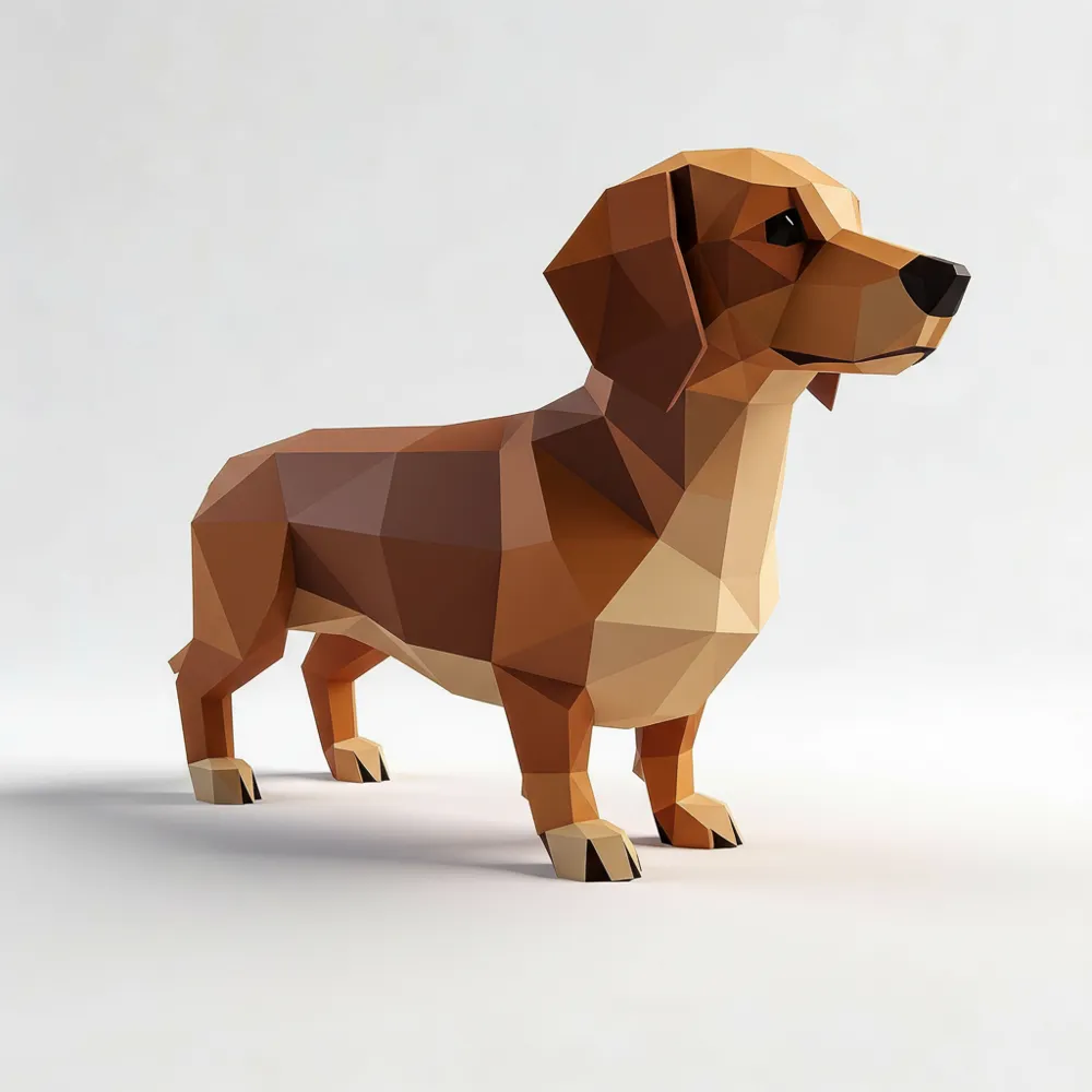 Low-Poly Wiener Dog Figure - Free 3D Print Model - MakerWorld