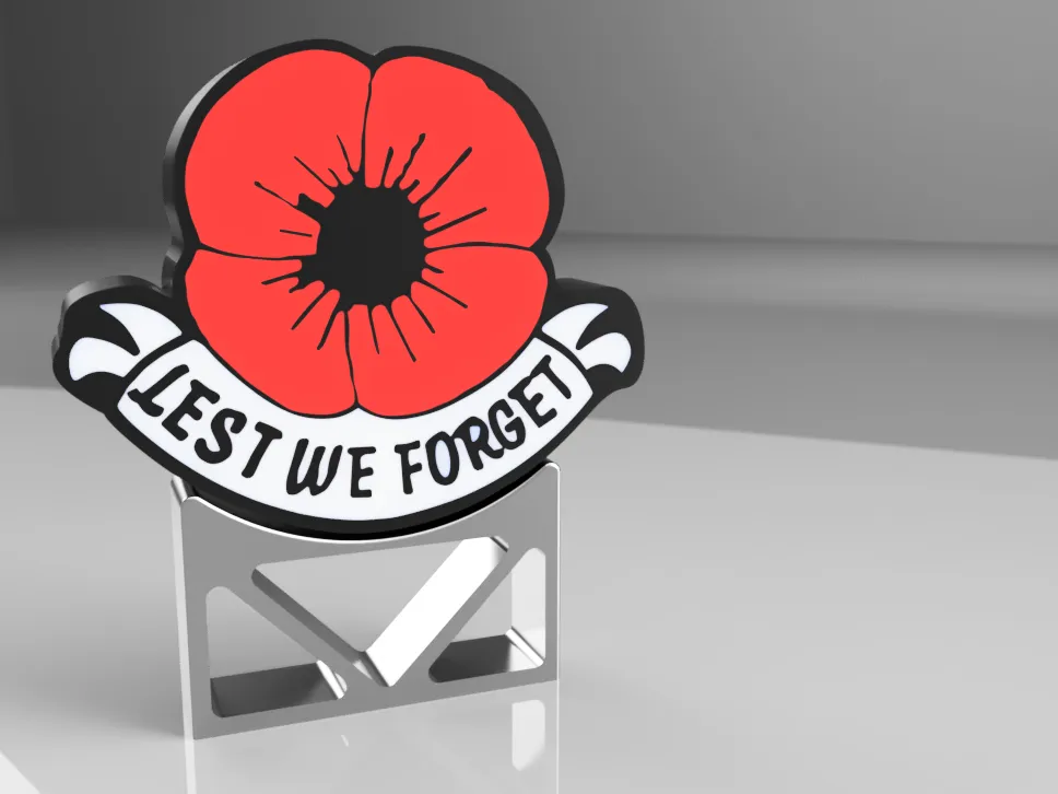 Poppy Lest We Forget LED lightbox sign by primewelder - MakerWorld
