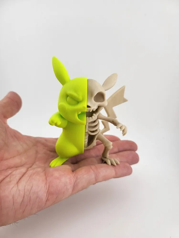 Pikachu pokemon Skeleton action Figure halloween - Free 3D Print Model ...