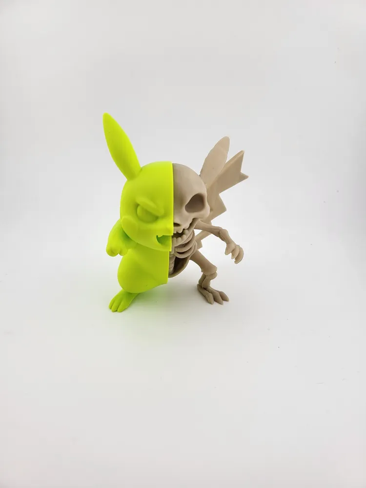 Pikachu pokemon Skeleton action Figure halloween - Free 3D Print Model ...